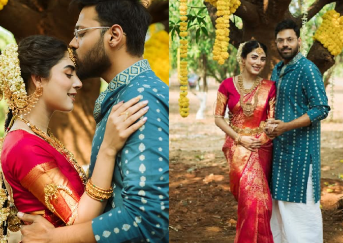 Adrija Roy Looks Radiant In South Indian Attire As She Gets Engaged To ...